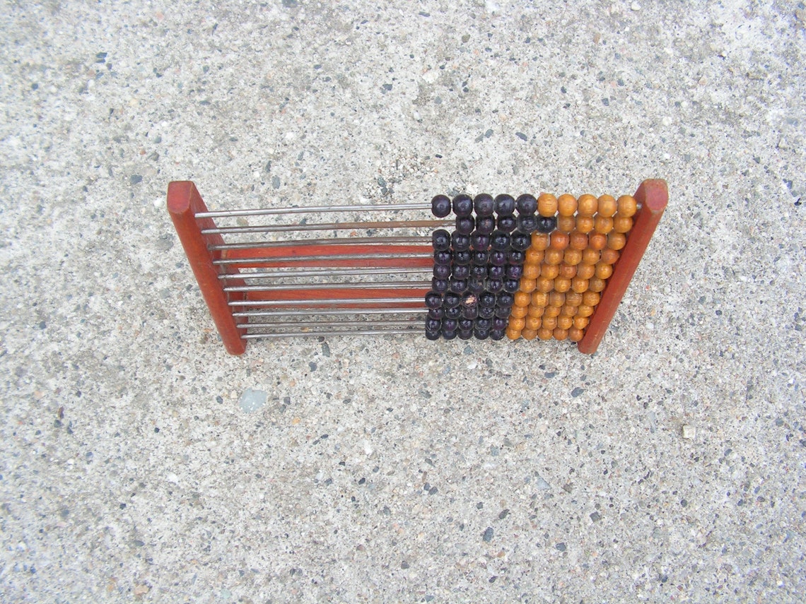 Antique Soviet Abacus Wooden Purple Yellow Balls Abacus Antique School ...