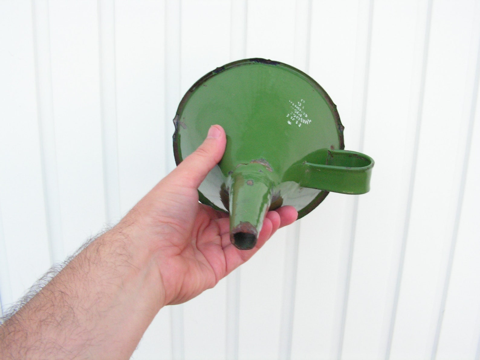 Vintage Enamel Funnel Metal Green Funnel Large Enameled | Etsy