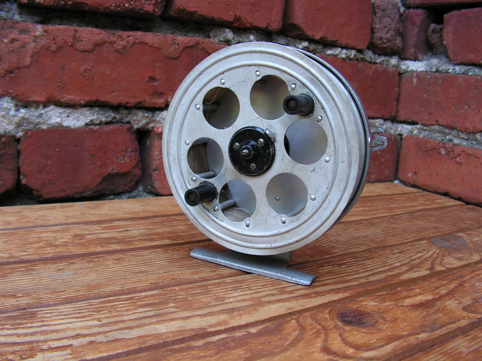 Primitive Reel With Old Cord Big Soviet Reel Fishing Reel USSR | Etsy