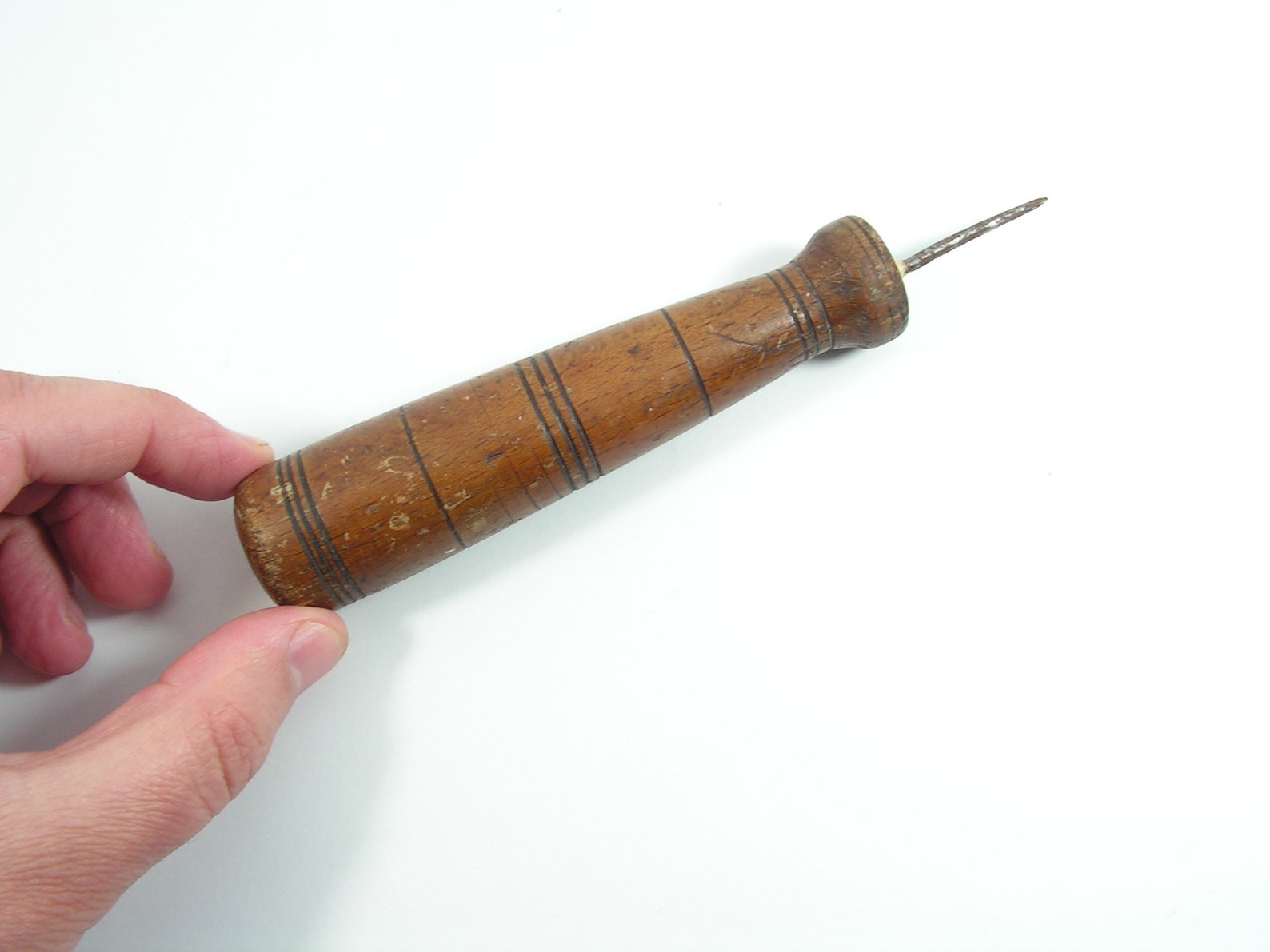 Vintage Wooden Handled Awl 1950s Sewing Awl Primitive Tool Awl Wooden ...