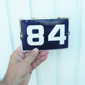 Vintage Blue and White Enamel House Number 84, Porcelain Sign, Number ...