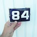 Vintage Blue and White Enamel House Number 84, Porcelain Sign, Number ...
