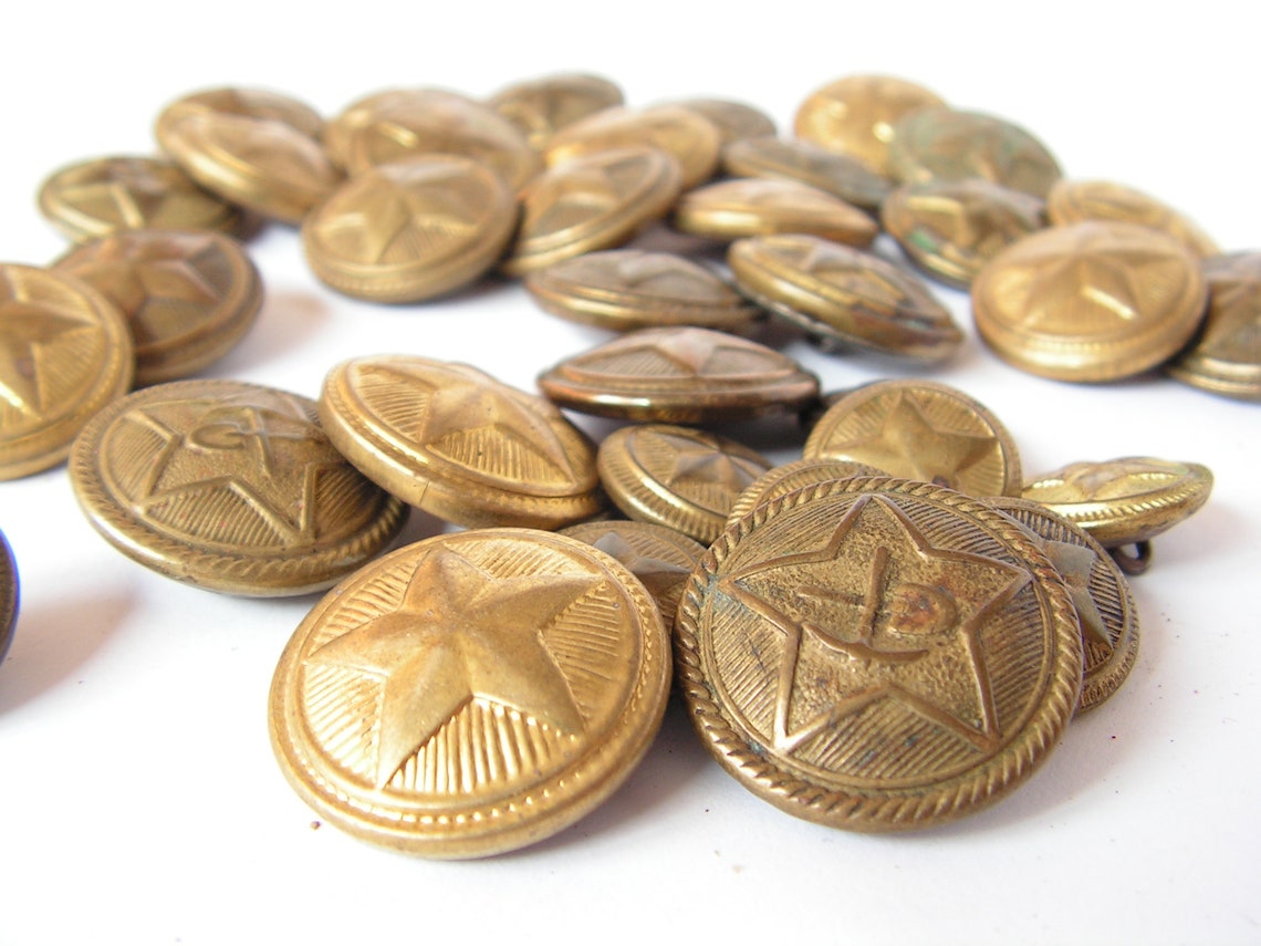 Set of 35 Vintage Military Metal Buttons With USSR Star Army - Etsy