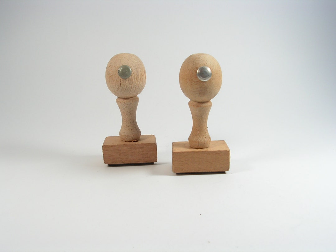 Pair Small Stamps, Vintage Rubber Stamps, Wood Rectangular Stamps ...