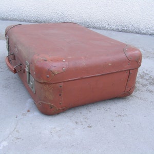 German Cardboard Suitcase Antique Suitcase Old Brown Suitcase Travel ...