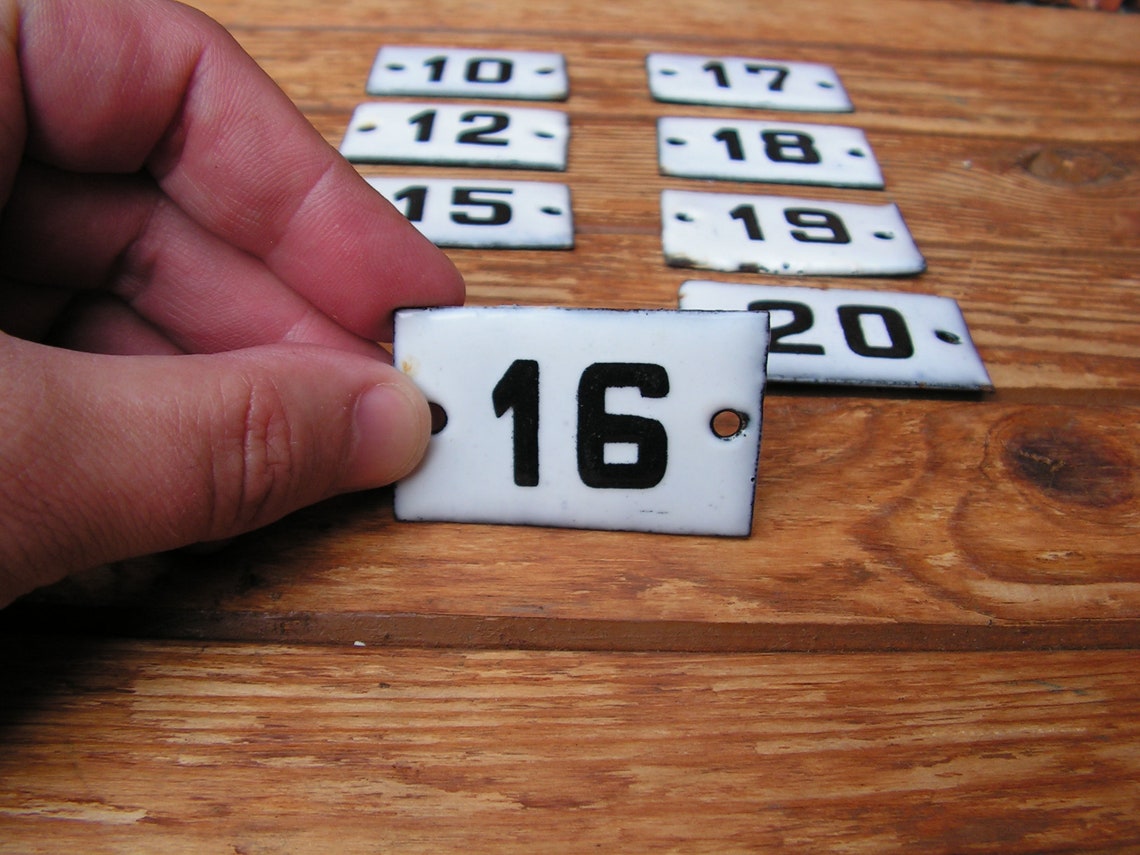 Vintage Enamel Sign 10 12 15 16 17 18 19 20 Rectangular | Etsy