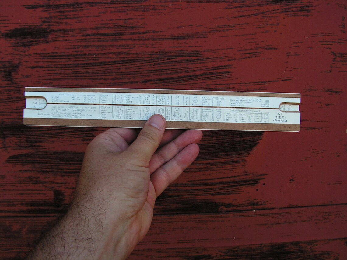 Old Soviet Logarithmic Ruler Original Case 1972s Wooden - Etsy