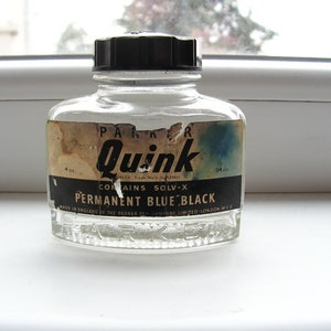 Parker Quink Bottle Bottle 1960s Ink Bottle Vintage Glass Bottle With ...