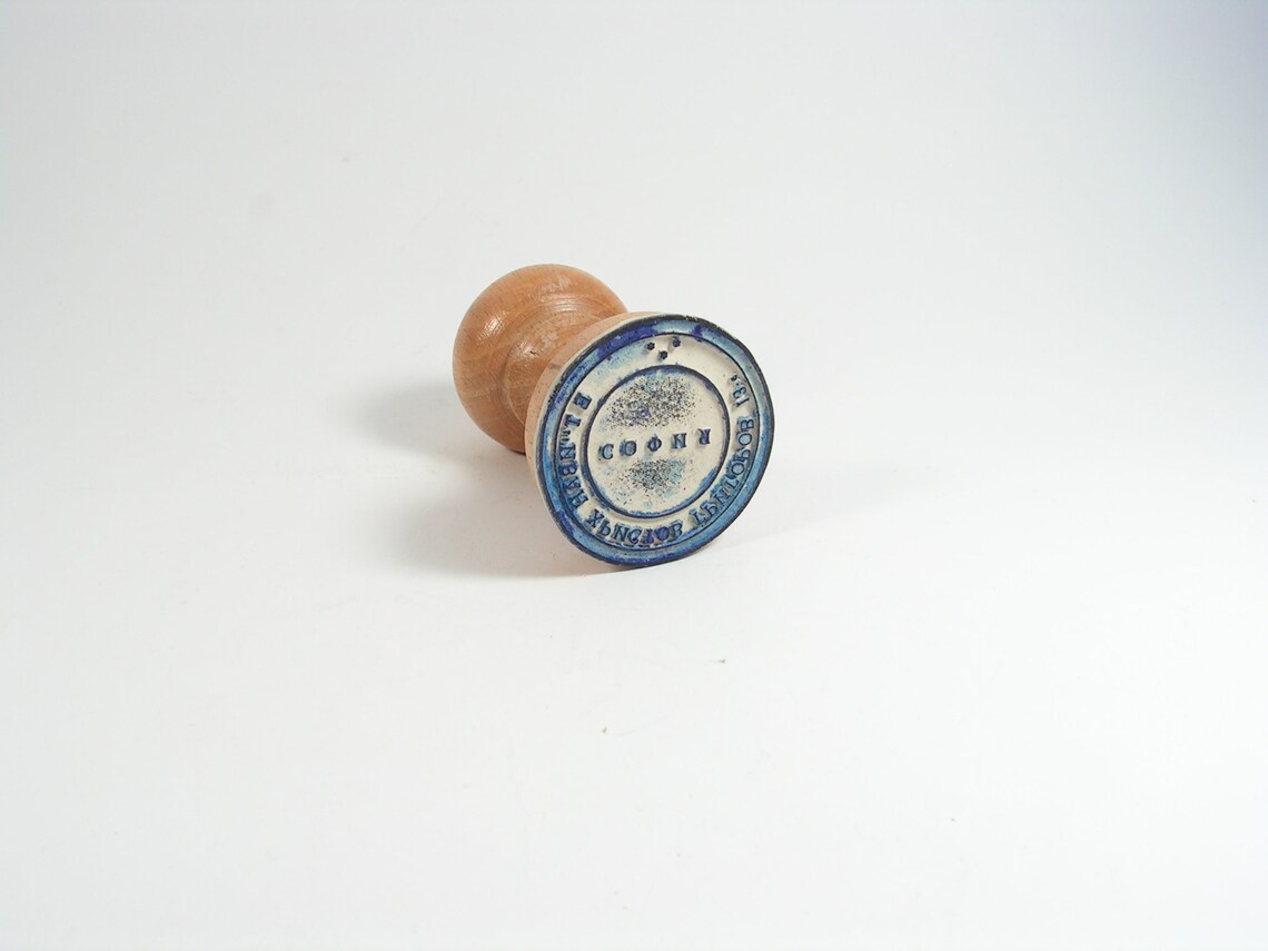 Vintage Rubber Stamp Small Round Wood Stamp Wooden Handle | Etsy