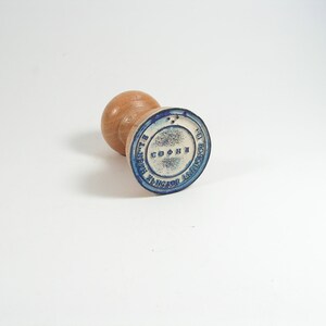 Vintage Rubber Stamp, Small Round Wood Stamp, Wooden Handle Stamp ...