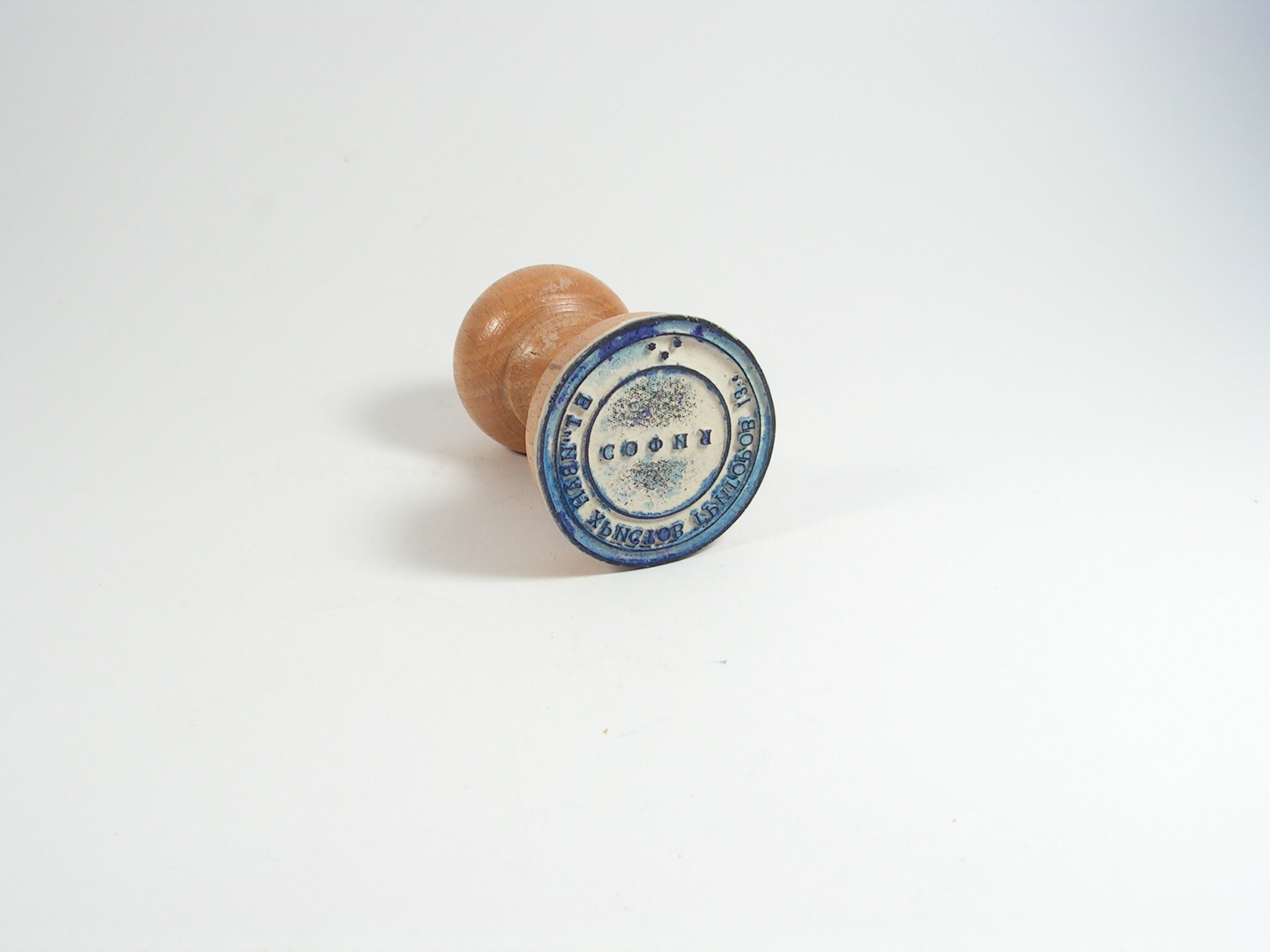 Vintage Rubber Stamp Small Round Wood Stamp Wooden Handle - Etsy