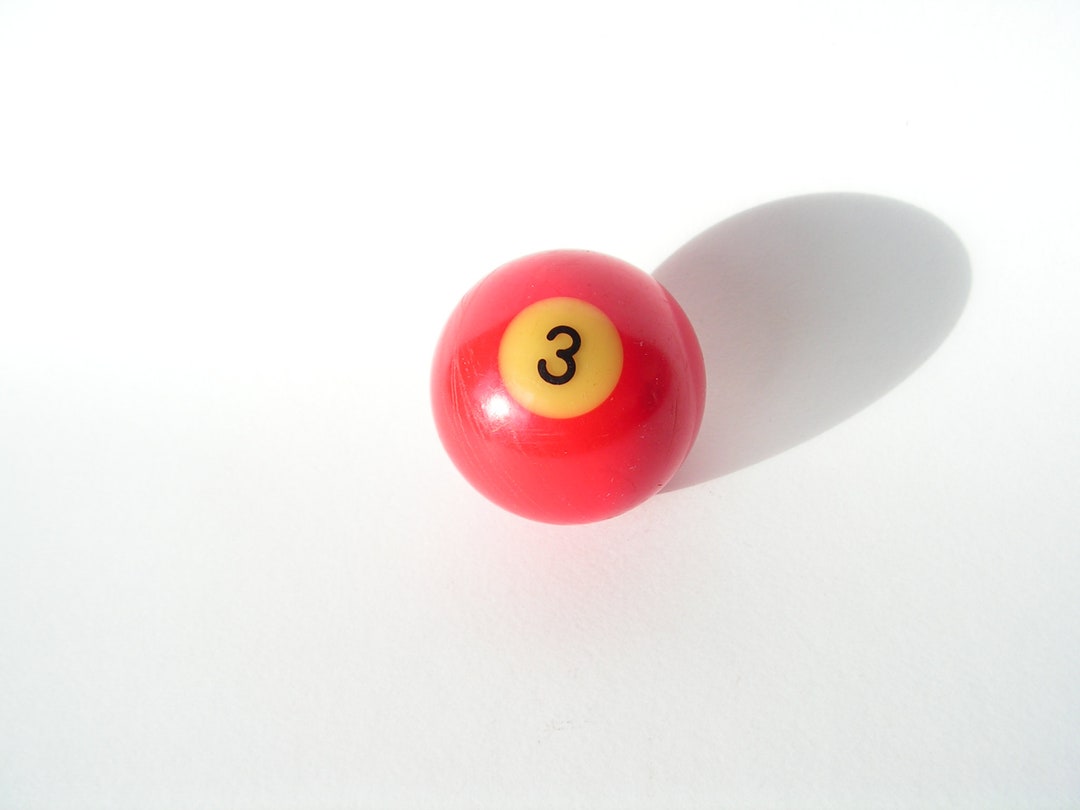 Vintage Billiard Ball, Red Billiard Ball, Billiard Ball Number 3, Pool ...