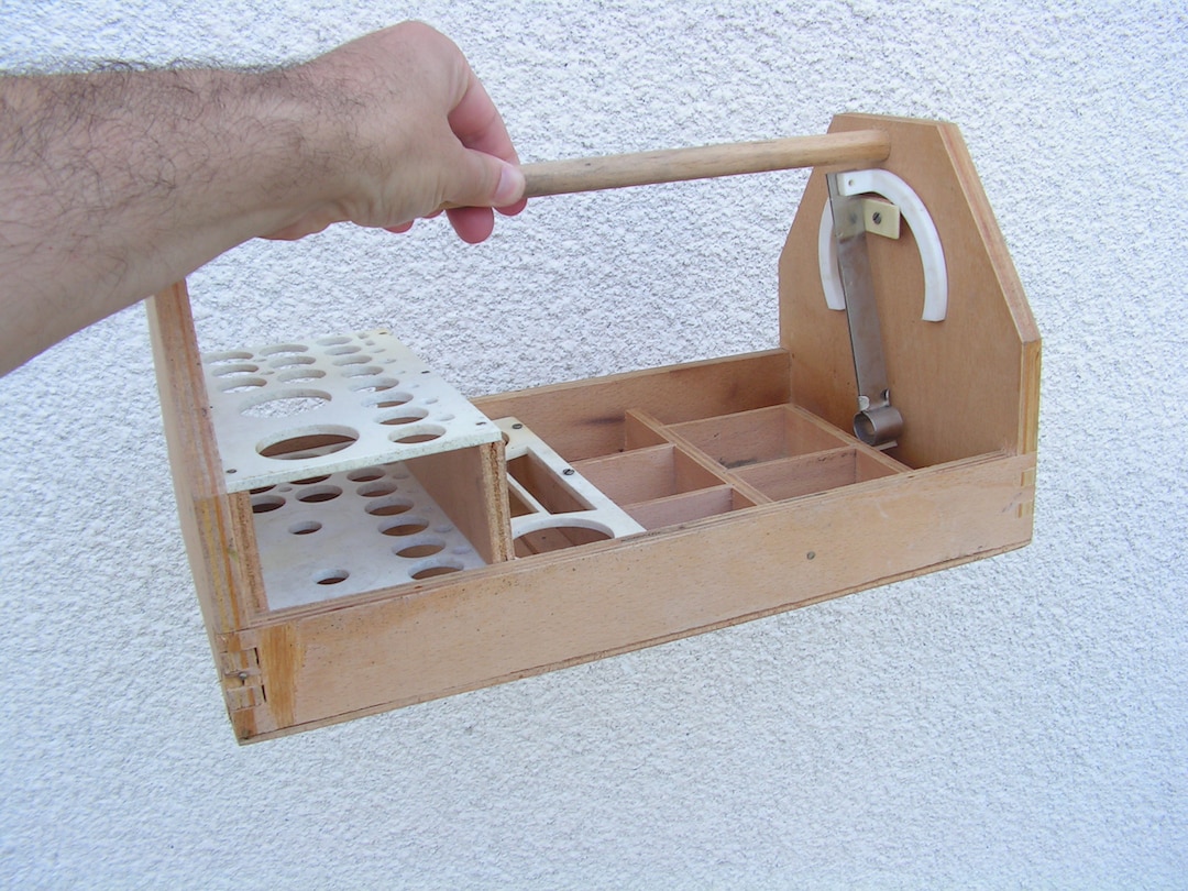 Laboratory Wooden Box Handle Lab Rack Test Tube Holder Vintage Lab ...