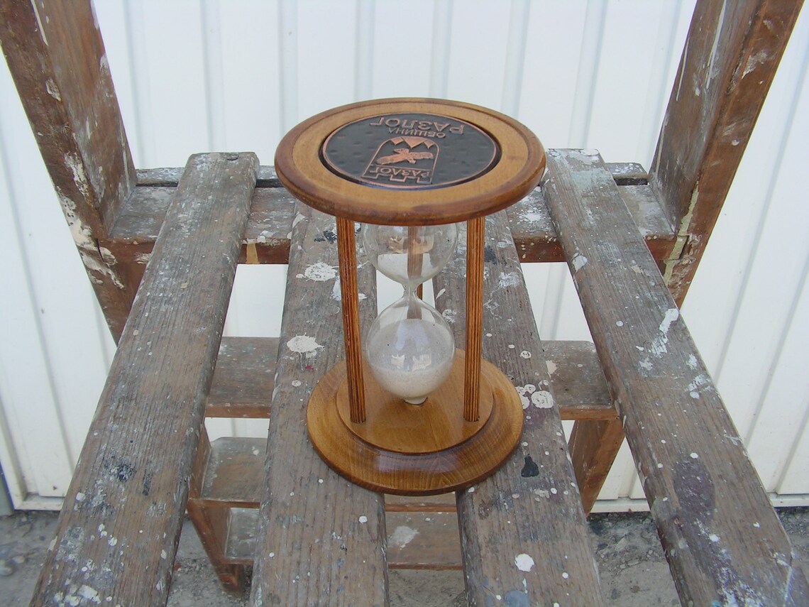 Vintage Hourglass Bulgaria Wooden Cooper Hourglass Hourglass Sand Timer ...