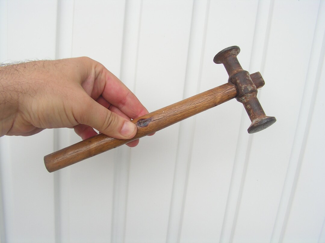 Antique Metal Hammer 1930s, Small Hammer Wooden Metal Part, Old Metal ...