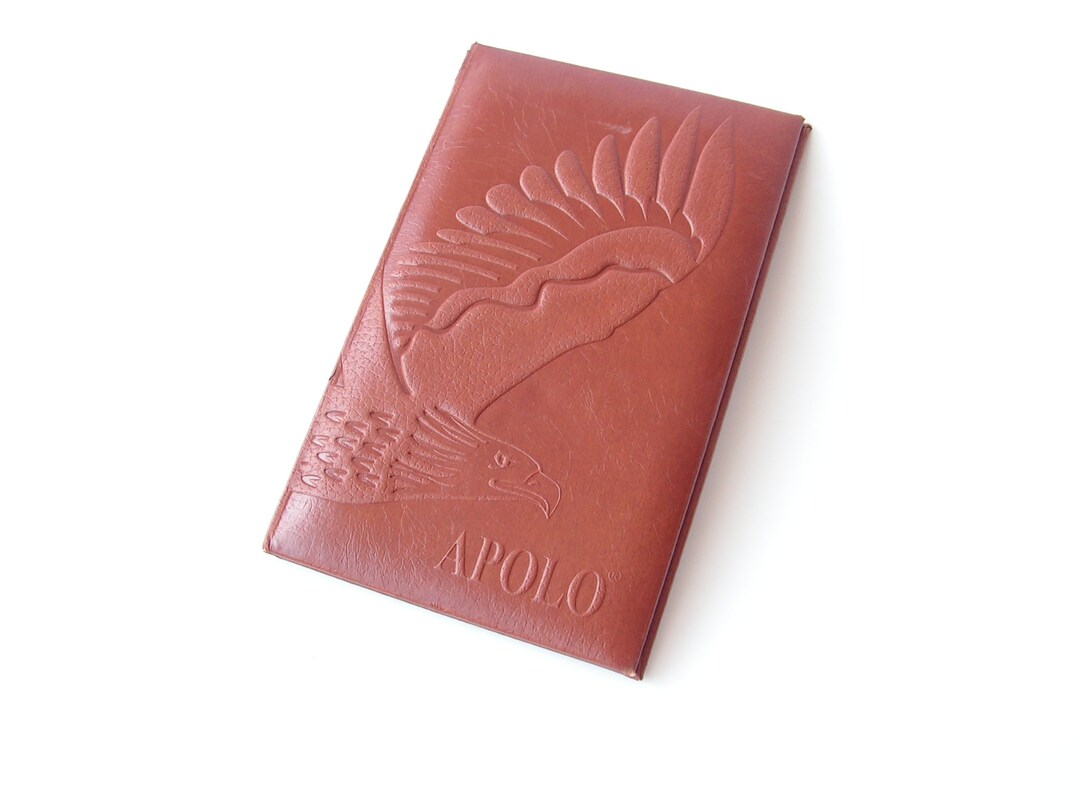 Vintage Folder APOLO Small Leather Folder With Eagle Luxury Brown ...