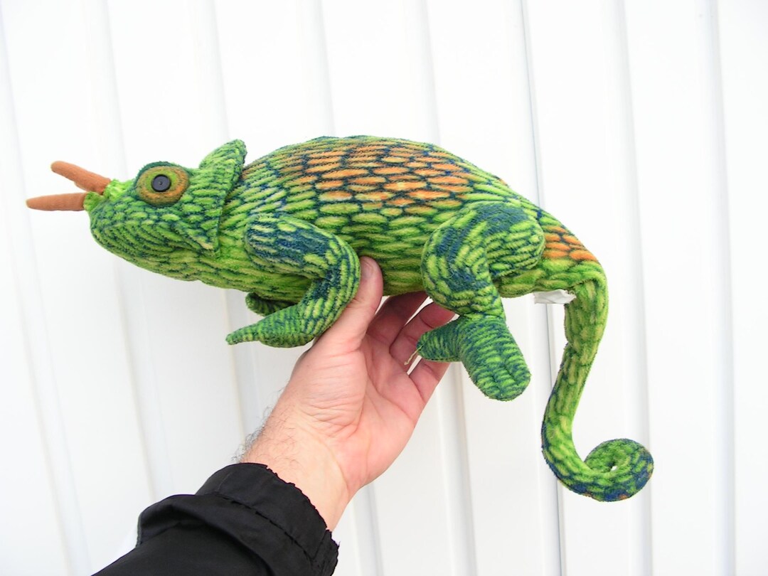 Vintage Soft Toy Chameleon, Large Fabric Toy Chameleon, Old Soft Animal ...