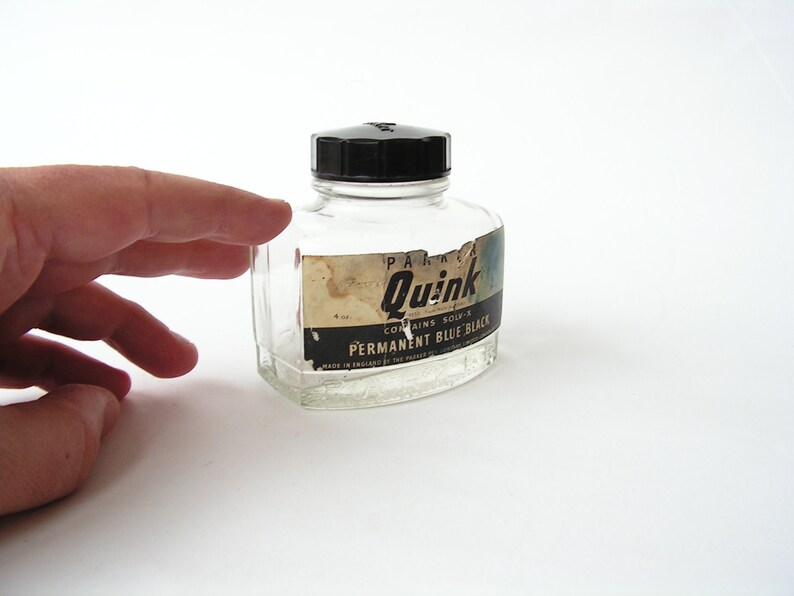 Parker Quink Bottle Bottle 1960s Ink Bottle Vintage Glass Bottle With ...