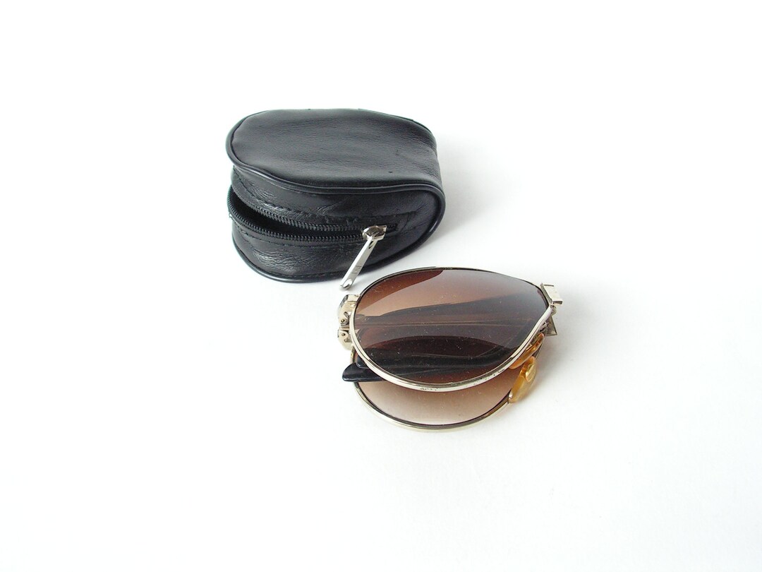 Vintage Sunglasses With Case Folding Sunglasses Italian Compact ...