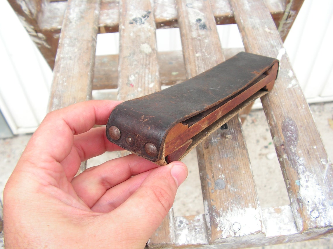 Vintage Razor Strop Leather Wood Shaving Strop Sharpening - Etsy