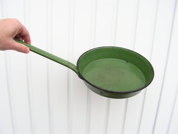 farmhouse country chic kitchen Bless This Mess enamelware fry pan Pots ...
