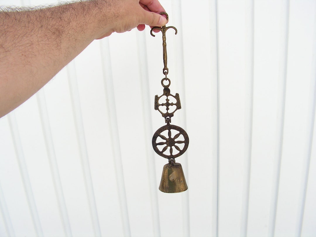 Vintage Brass Bell Wonderful Solid Bell Old Attractive Long Bronze Bell ...