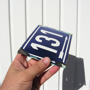 Vintage Enamel Sign 131 House Door Number 131 Blue White Porcelain ...