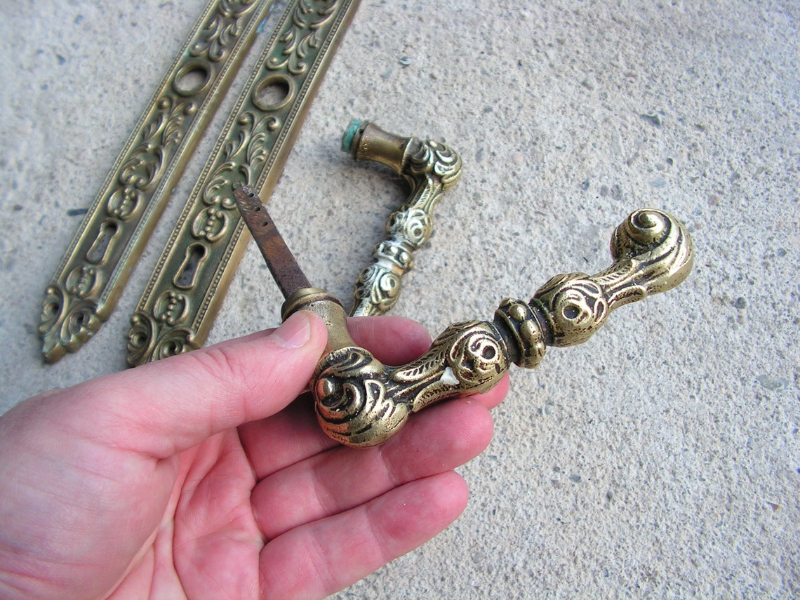 Vintage lovely door lock 1930s Interior brass lock with | Etsy