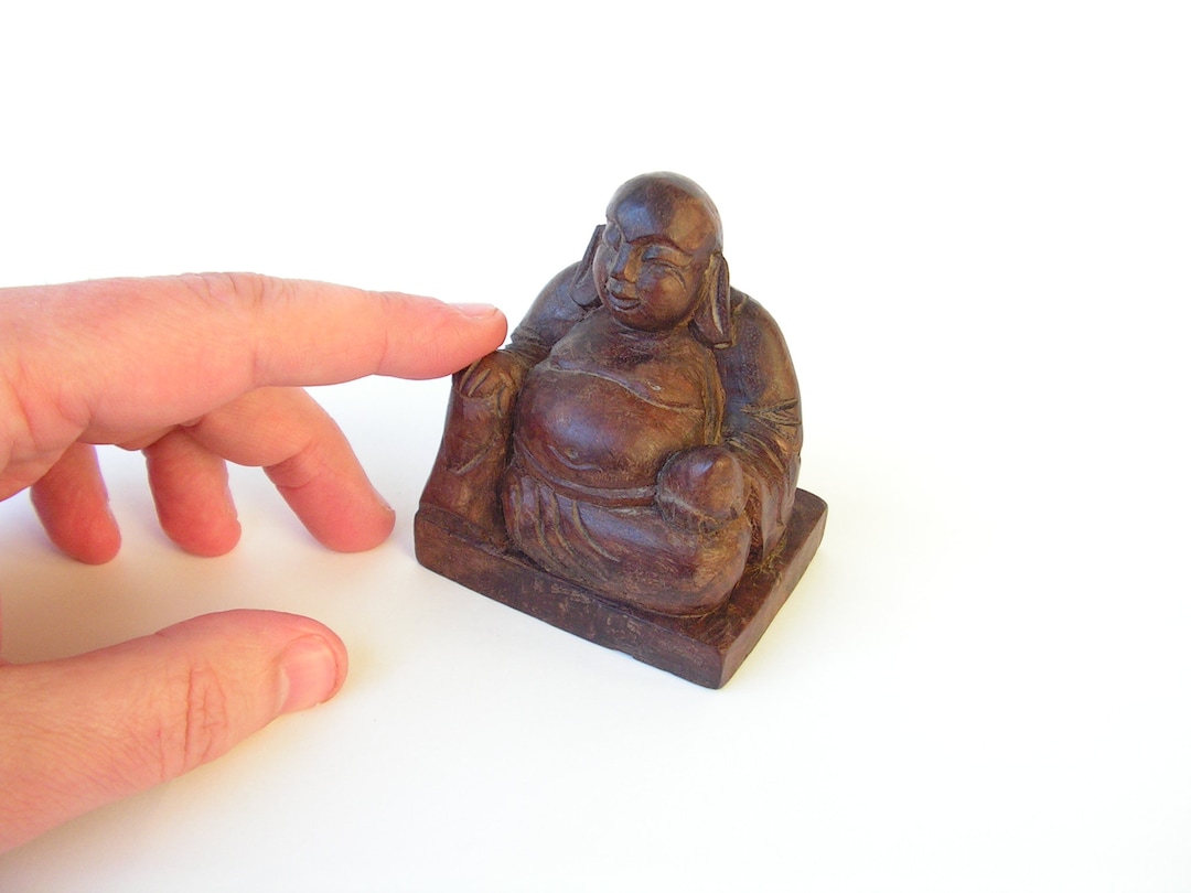 Hand Carved Wooden Buddha Figurine, Religious Statue - Etsy