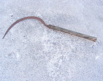 Antique Sickle Primitive Harvest Tool Hand Forged Rusty - Etsy