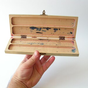 Vintage Wooden Pen Box Wood Pencil Case Vintage Soviet Pen Holder Hand ...