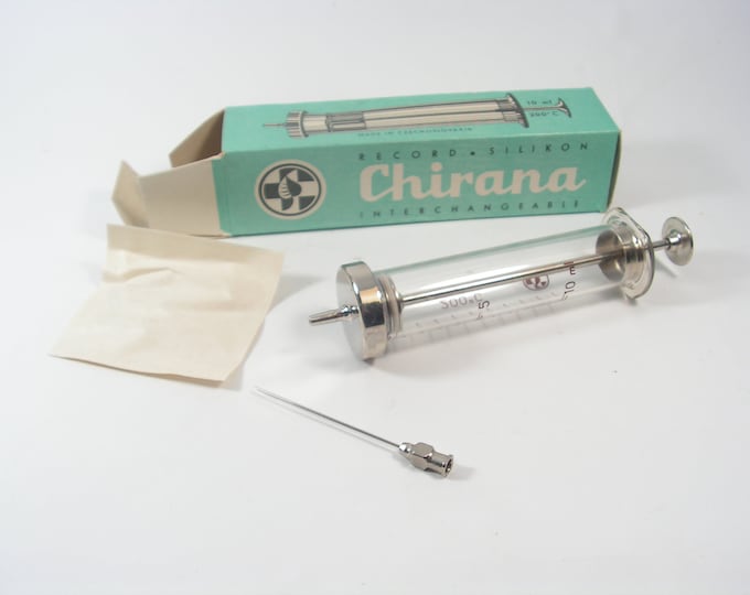 Glass Syringe CHIRANA Glass 10ml Syringe With Needle Pharmacy Décor ...