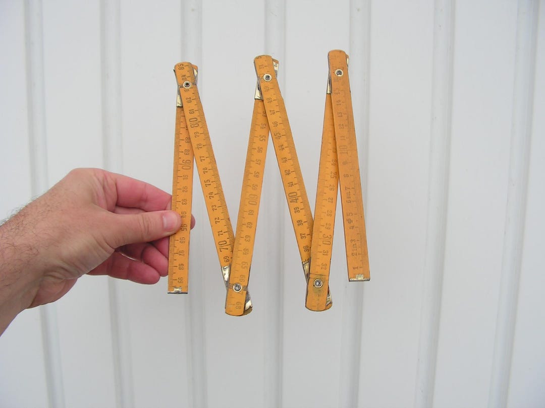 Folding Wooden Ruler, Yellow Carpenter Measurer Folding Meter, Yellow ...