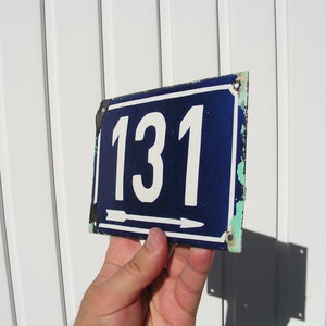 Vintage Enamel Sign 131 House Door Number 131 Blue White Porcelain ...