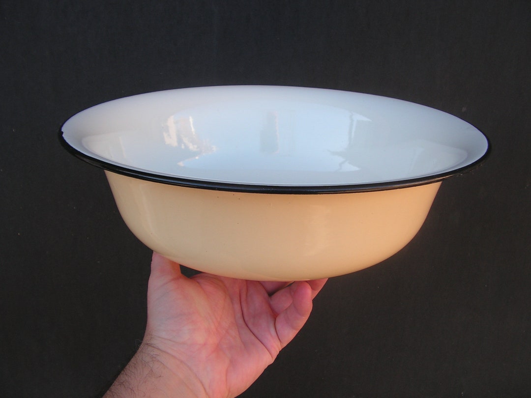 Vintage Wash Basin Enameled Wash Basin Large Wash Bowl Enamel Basin ...
