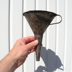Antique Metal Funnel 1950s Large Rusty Funnel Vintage Utensil Kitchen ...
