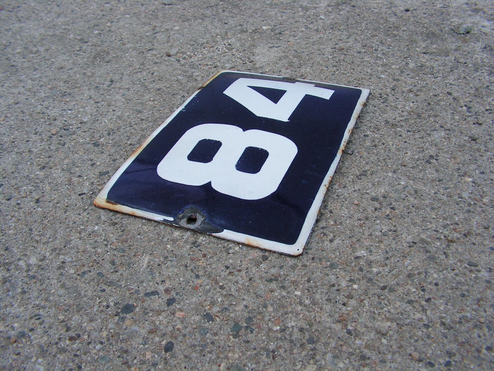 Vintage Blue and White Enamel House Number 84, Porcelain Sign, Number ...