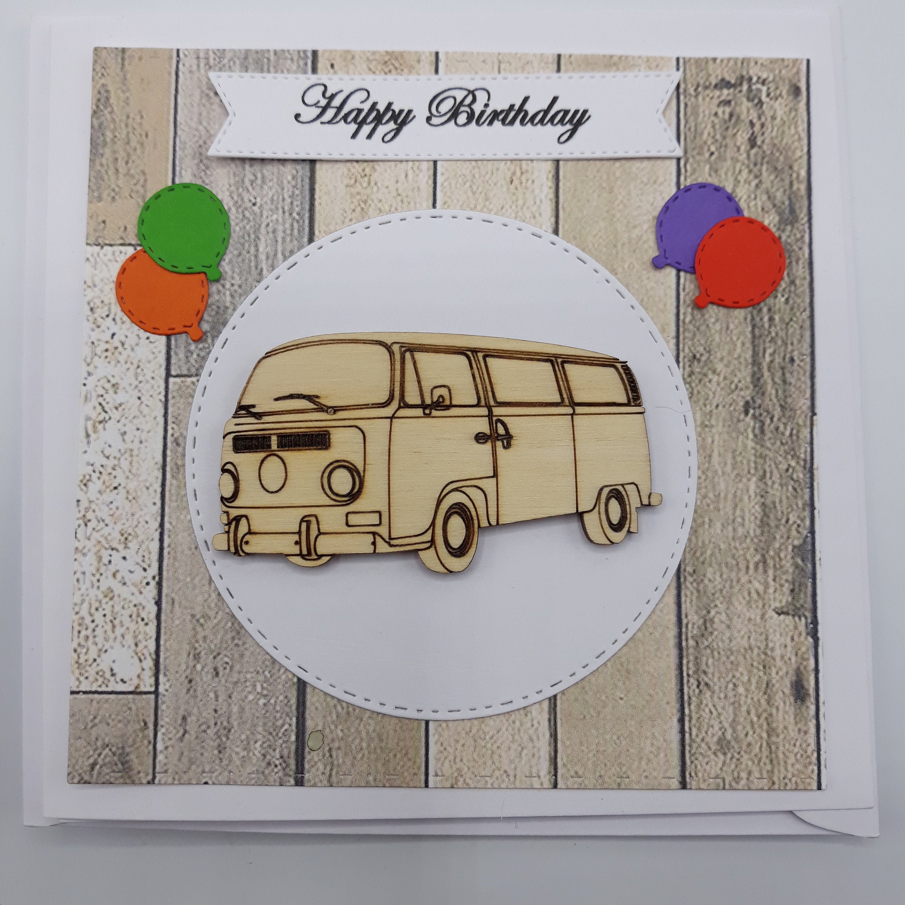 Camper Van 1 Card Bay Window Handmade Birthday Card late Greeting Cards ...