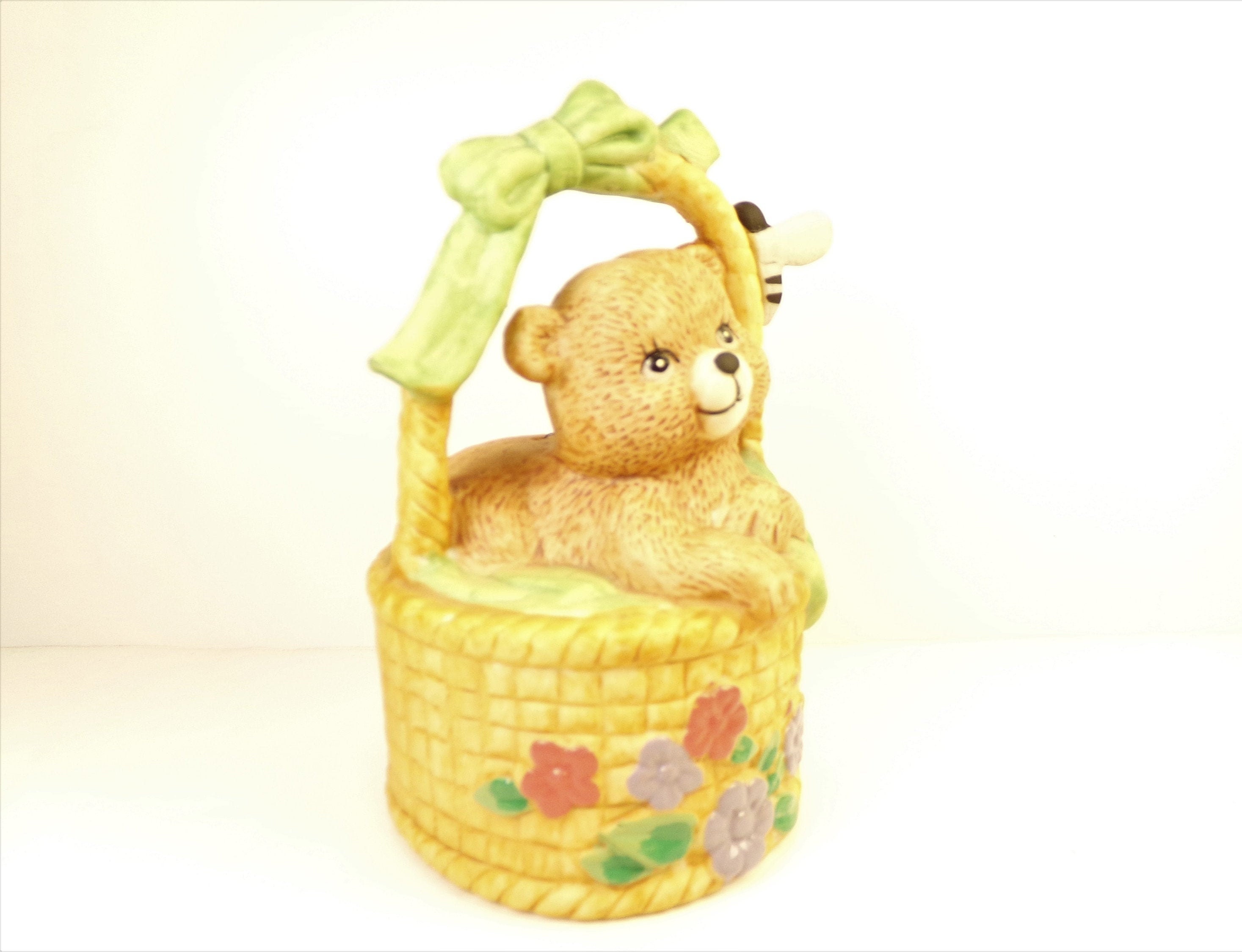 J S N Y Porcelain Collect-a-bell Adorable Vintage Basket Buddy Bisque ...