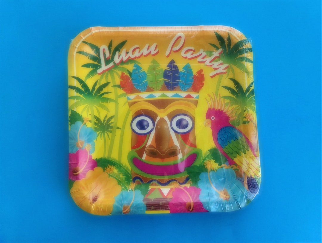 Luau Party Paper Plates (16 Ct) 9" X 9" Hawaiian Island Theme New NIP ...