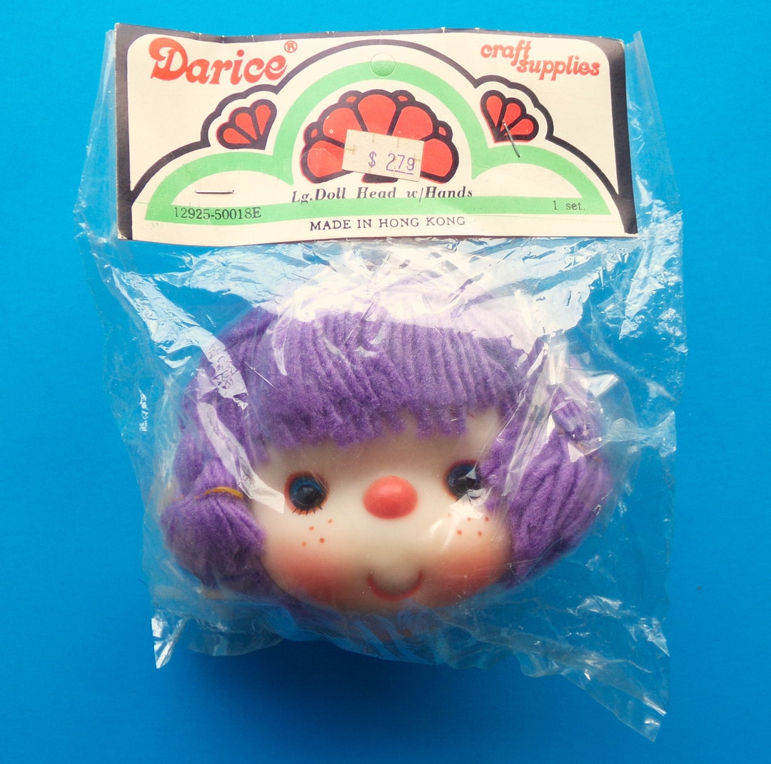 Darice Doll Head Hands Purple Hair 4 Large 12925-50018E NOS Vintage ...