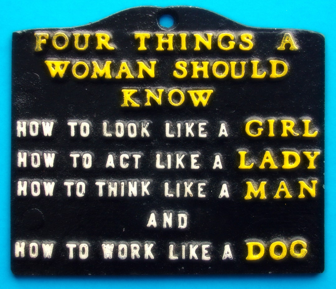 Vintage Cast Metal Wall Hanging Humorous Plaque Rare Retro Sign 4 1/8 X ...