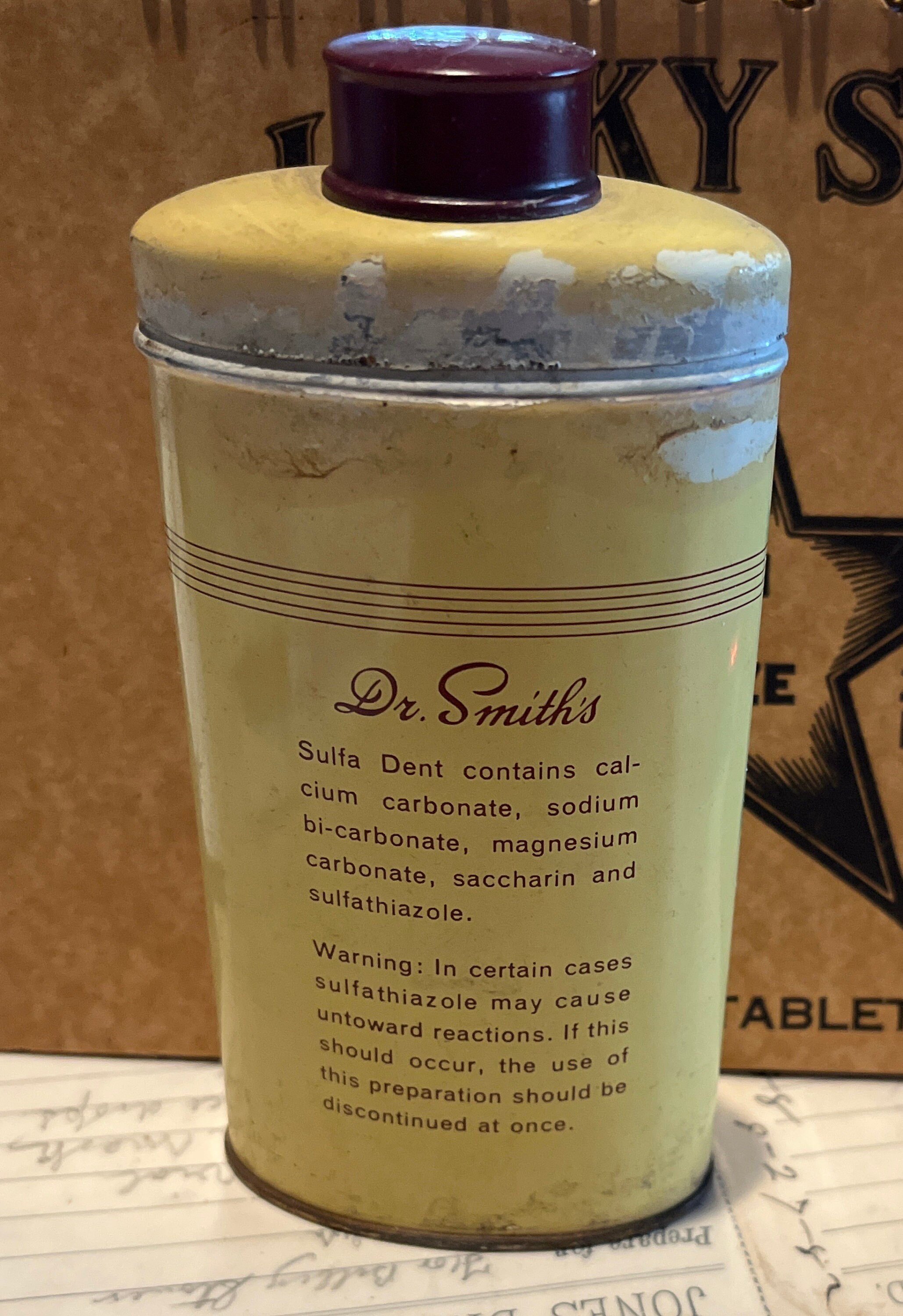 Memorabilia Art & Collectibles 1940’s Original sulfa-dent VINTAGE tooth ...