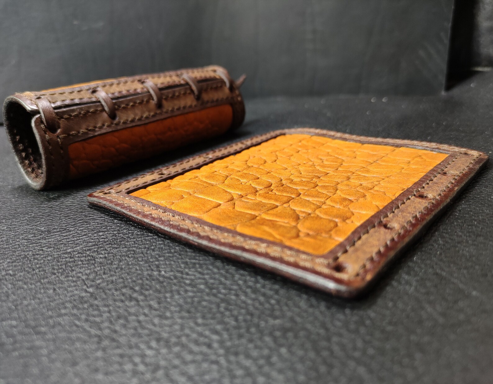 Genuine Leather Motorcycle Grip Covers Wraps Brown Hand Made | Etsy