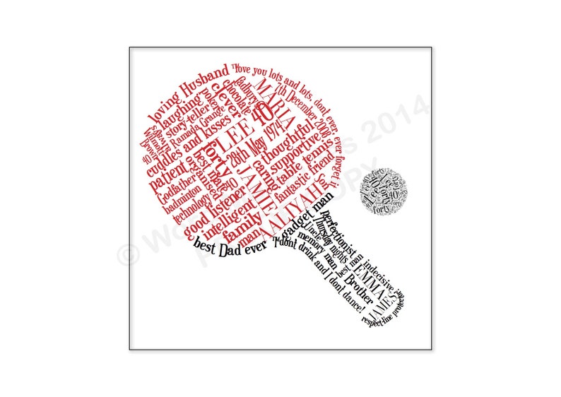 SPORTS Shaped Personalised Word Art Various - Etsy