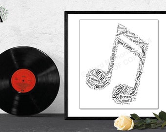 Musical Note Word Art - Etsy