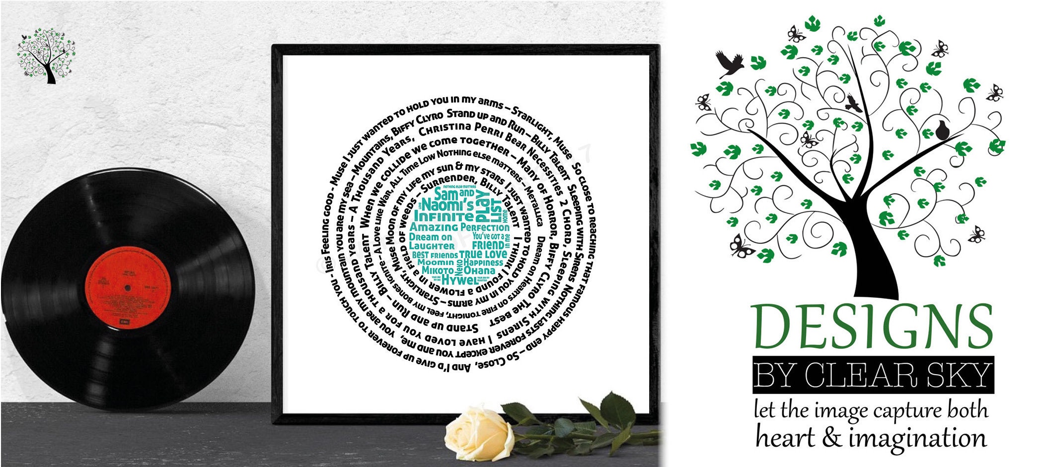 Vinyl Record Personalised Shaped Word Art - Etsy UK
