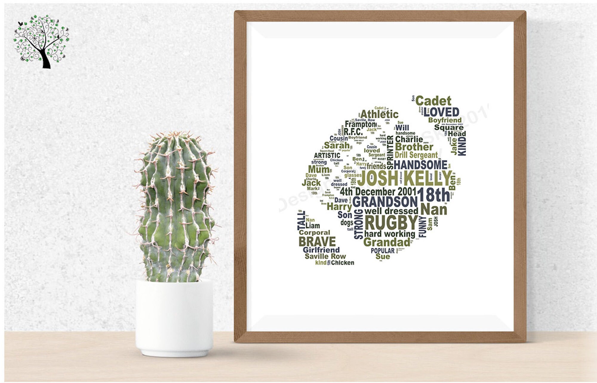 SPORTS Shaped Personalised Word Art Various - Etsy