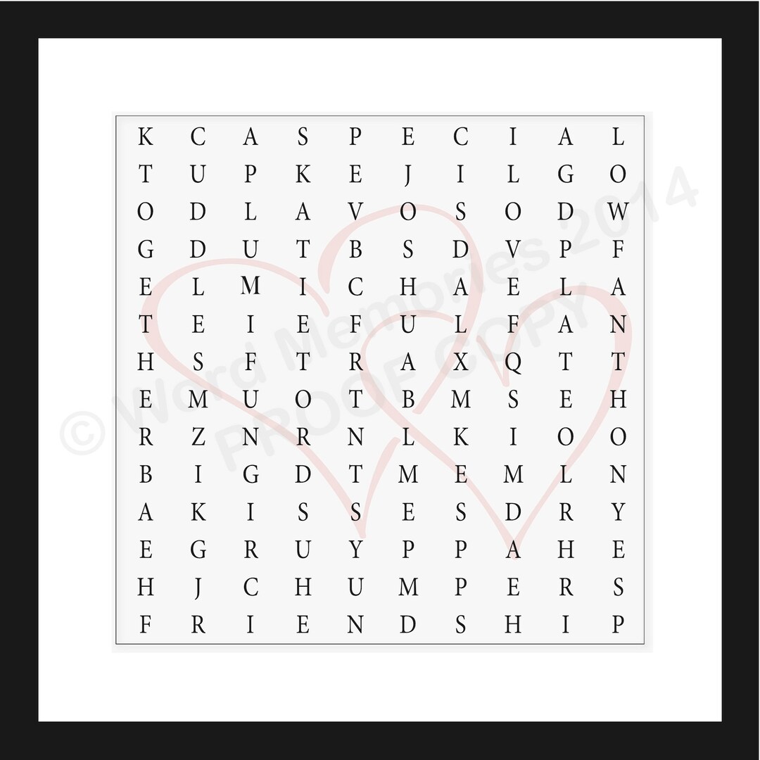Personalised Word Search Digital Print - Etsy