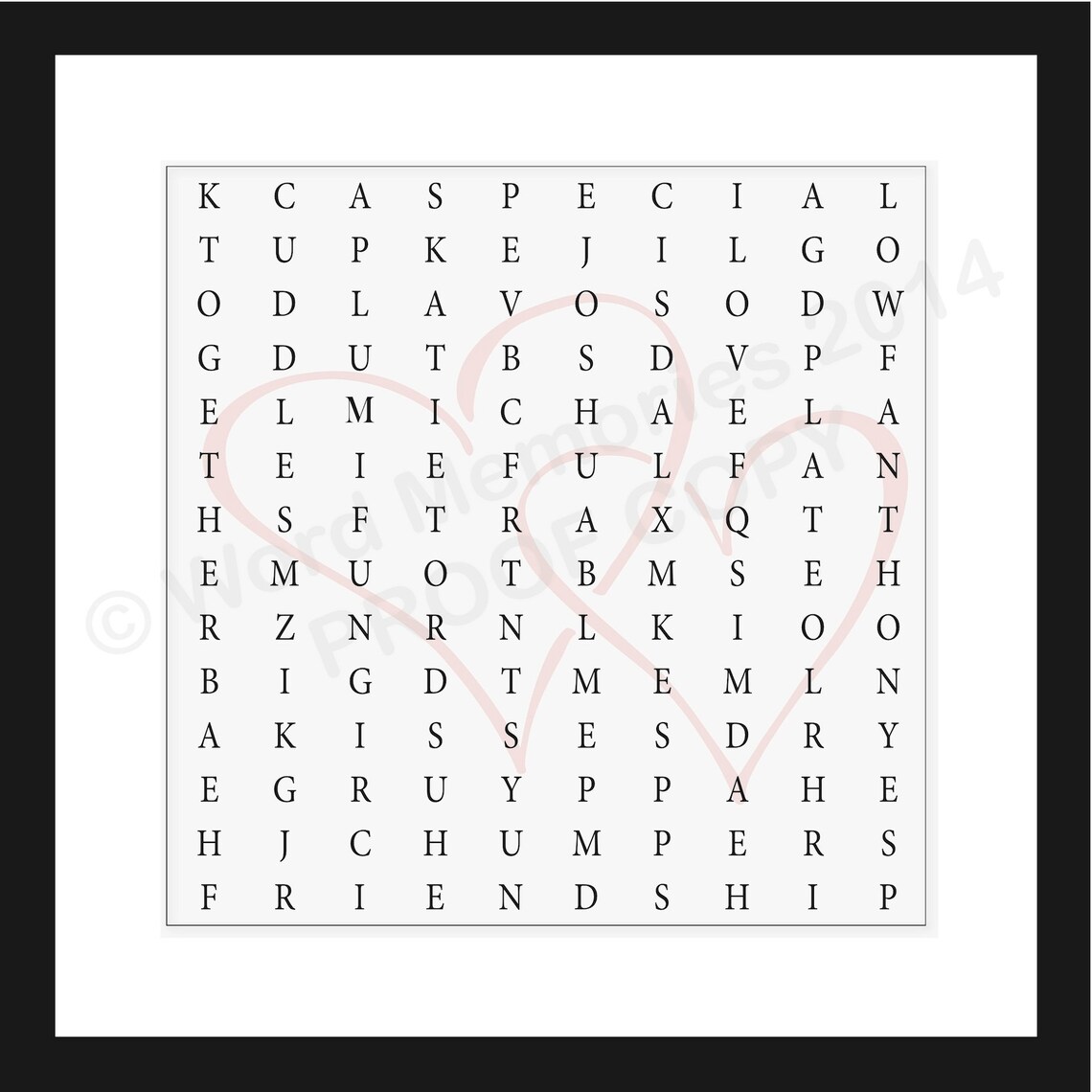 Personalised Word Search Digital Print - Etsy